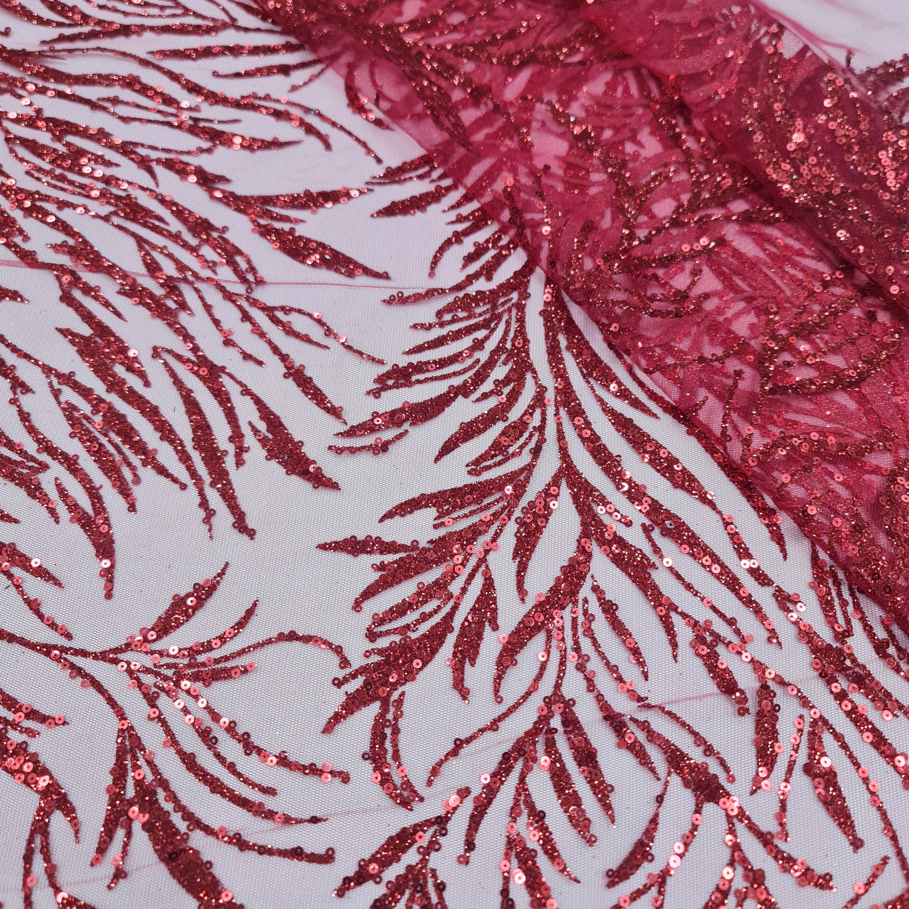 Sugar Metallic Tulle- Leaf Red – Misbaah Stores