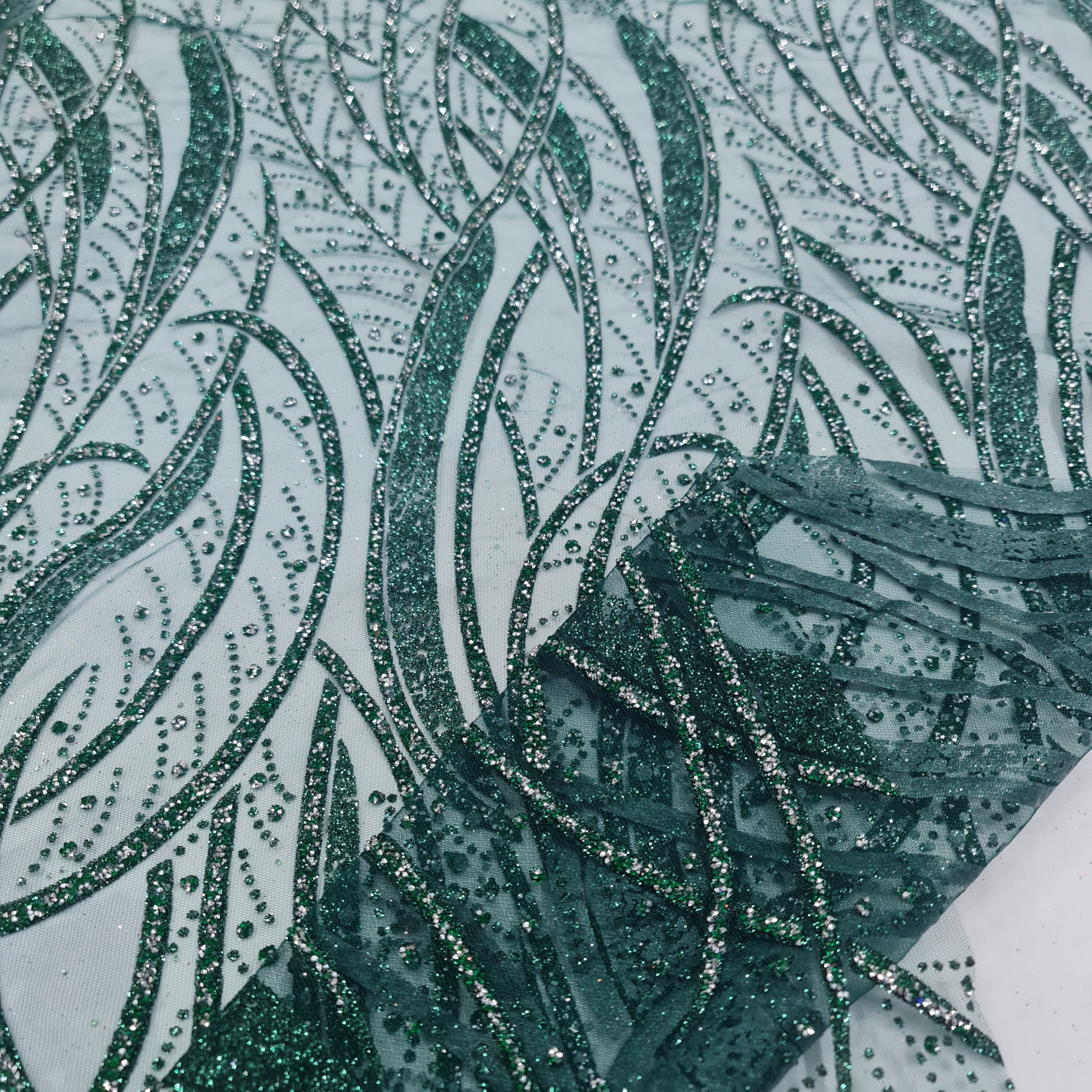Sugar Metallic Tulle- Emerald – Misbaah Stores