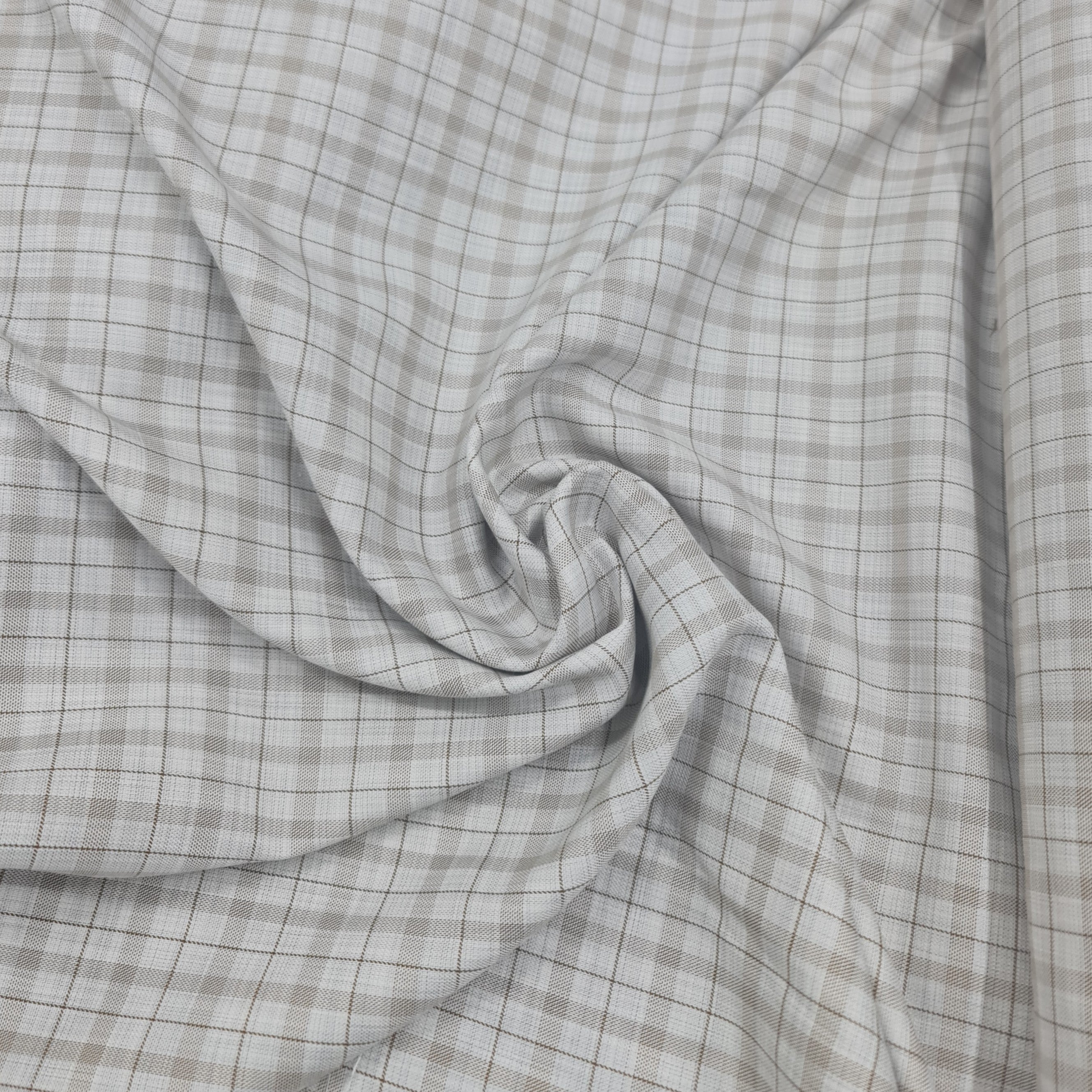 Checked Suiting White with Beige – Misbaah Stores